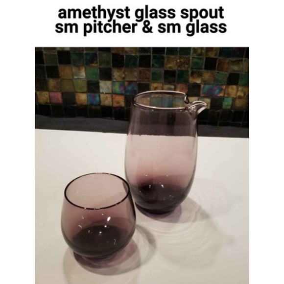 Dining | Vint Amethyst Glass Handleless Pinched Spout Pitcher Sm Glass ...